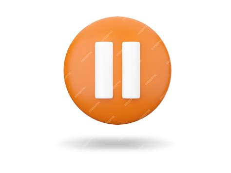 Pause Button 3d Rendering Premium Photo