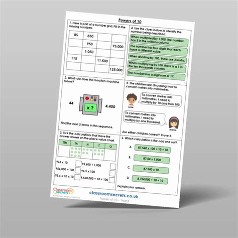 Year 6 Powers Of 10 Reasoning And Problem Solving Resource Classroom Secrets