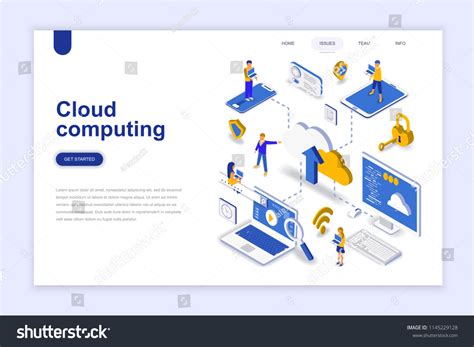 Cloud Computing Modern Flat Design Isometric Stock Vector Royalty Free