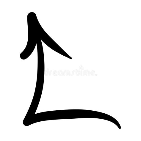Arrow Mark Icon Hand Drawn Arrow Illustration Stock Vector
