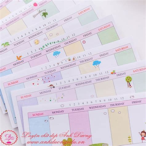 Giấy Note Thời Gian Biểu Công Ty Tnhh Thiết Bị Giáo Dục Ánh Dương