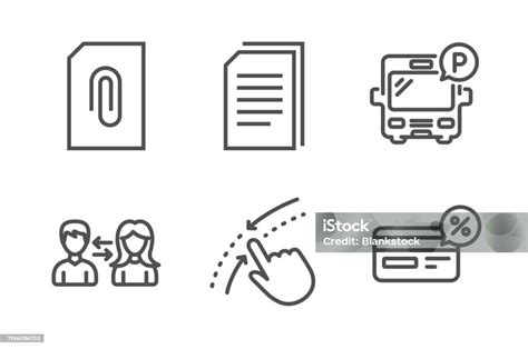 파일을 복사 위로 스 와이프 및 사람 통신 아이콘을 설정 합니다 버스 주차장 첨부 파일 및 캐시백 표지판 벡터 고급에 대한 스톡 벡터 아트 및 기타 이미지 Istock