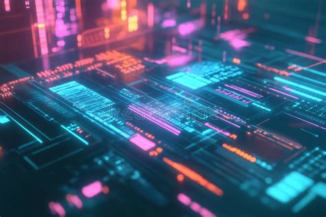 Floating Digital Interface with Futuristic Holographic Data Projections ...