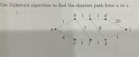 Solved Use Dijkstra S Algorithm To Find The Shortest Path Chegg
