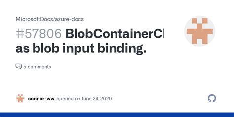 Blobcontainerclient As Blob Input Binding · Issue 57806