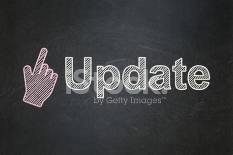 Web Design Concept Mouse Cursor And Update On Chalkboard Stock Photo Royalty Free Images