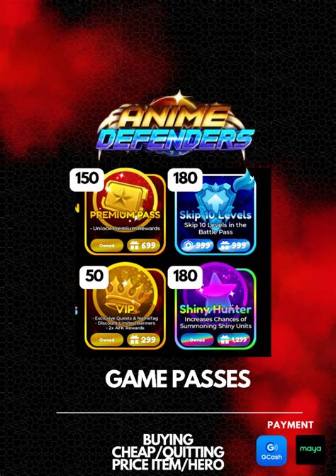 Vip Shiny Battlepass Skip Game Pass Anime Defender Video Gaming Gaming Accessories In Game