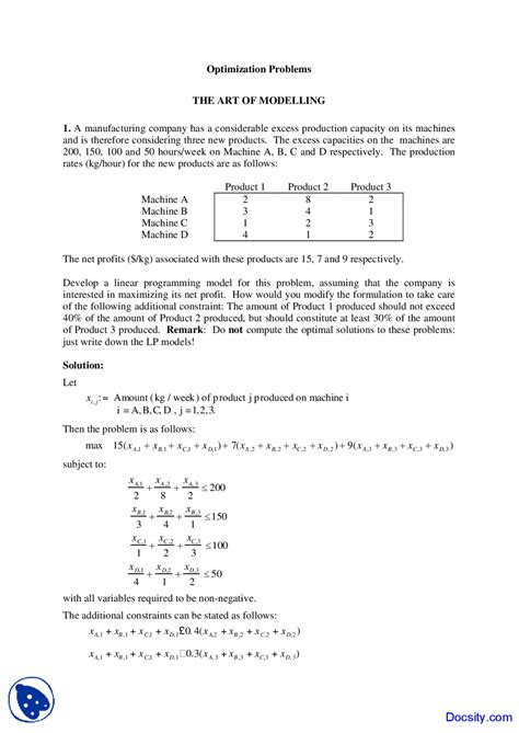 optimization problems introduction to operations research lecture