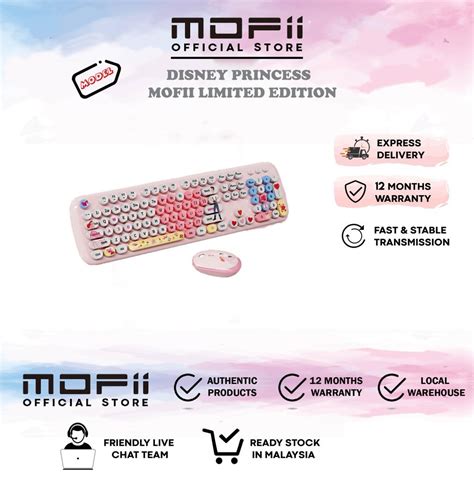 Mofii Limited Crossover Disney Princess Wireless Keyboard Mouse Set Office Pc Typo T Laptop