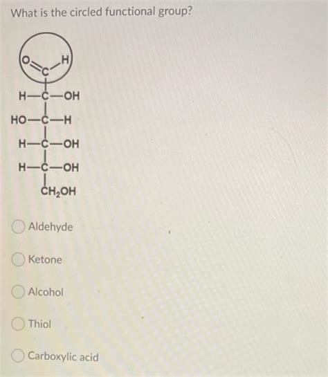 Solved What is the circled functional group? =C H HC-OH | Chegg.com