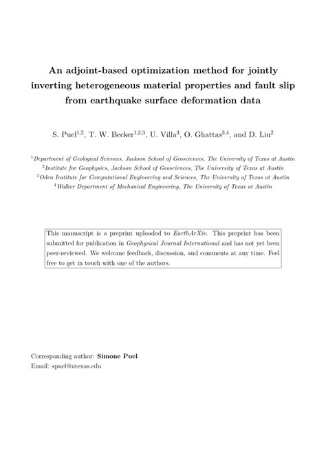 Pdf An Adjoint Based Optimization Method For Jointly Inverting