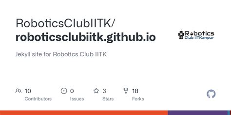 GitHub RoboticsClubIITK Roboticsclubiitk Github Io Jekyll Site For Robotics Club IITK