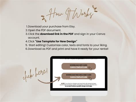 Wifi QR Code Card Template Editable Airbnb Wifi Card Minimalist Wifi Password Card Template