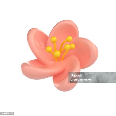 3d 아이콘 렌더링 봄 벚꽃 사쿠라 그림 클리핑 경로가 있는 흰색 배경에 격리된 간단하고 귀여운 꽃잎 0명에 대한 스톡 사진 및 기타 이미지 Istock