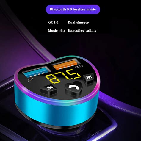 차량용 블루투스 50 Fm 송신기 무선 핸즈프리 오디오 수신기 자동 Mp3 플레이어 Qc 30 듀얼 티몬
