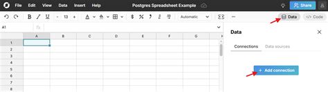 connect your spreadsheet to postgres