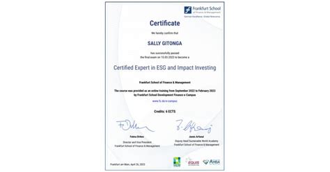 Sally Gitonga On Linkedin Certified Expert In Esg And Impact Investing