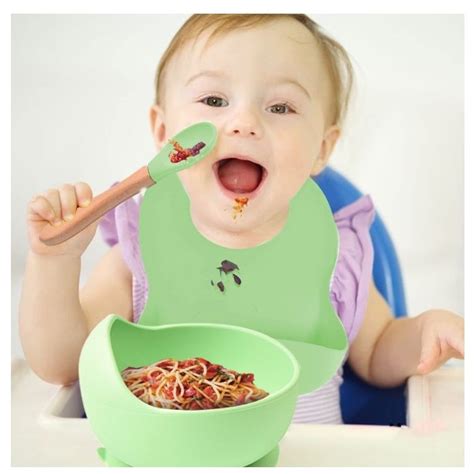 Комплект от 10 части безалергенен силикон разнообразяваща бебешка храна 6 месеца лигавник