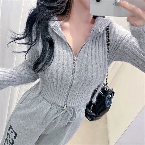 그루비플로어 투웨이 앙고라 니트 후드 집업 5 Colors