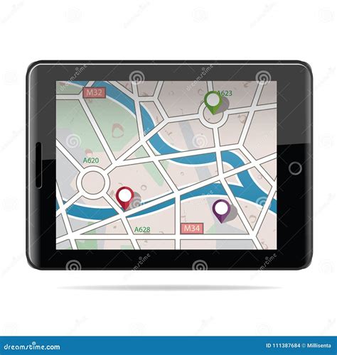 Global Positioning System Navigation GPS Navigator Icon Vector Illustration Stock Vector