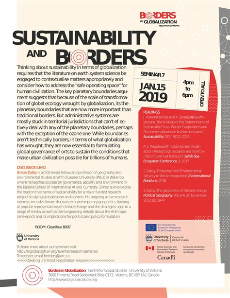 Research Seminar 7 Sustainability And Borders Borders In Globalization