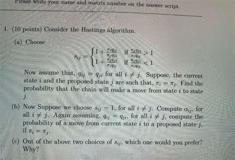 Please Write Your Name And Matrix Number On The Chegg Com