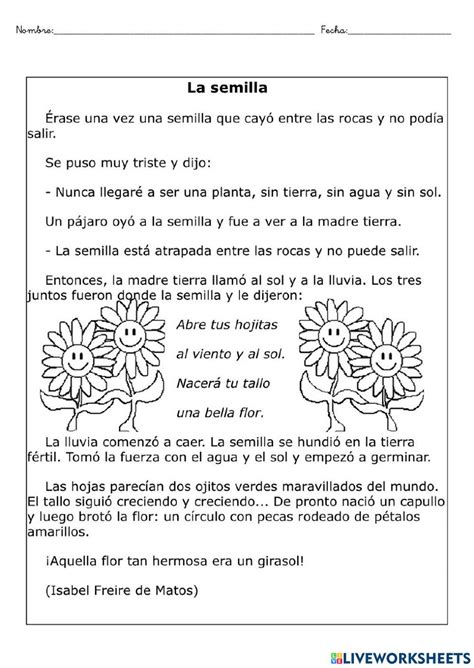 La Semilla Worksheet For 4º Live Worksheets