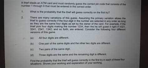 solved a thief steals an atm card and must randomly guess the correct