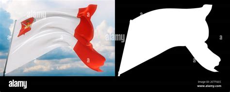 Flag of Vologda Oblast. High resolution close-up 3D illustration. Flags ...