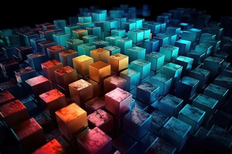 Premium Ai Image Colorful Cube Pattern Generative Ai