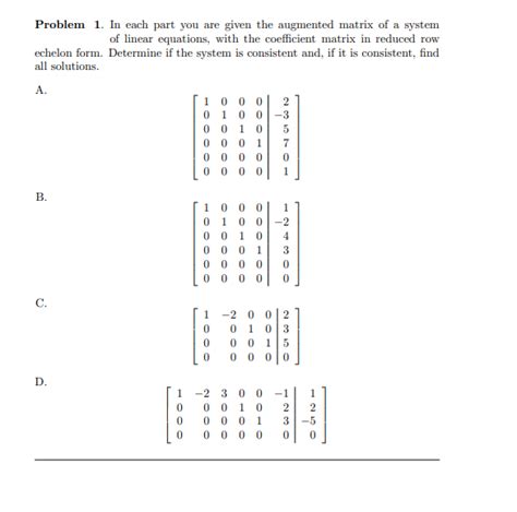 solved determine if the system is consistent and if it is