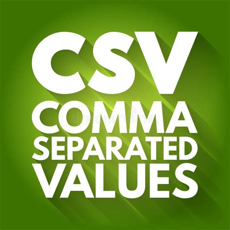 Comma Separated Values Csv File Format Icon On Gray Background Stock