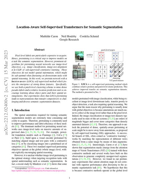 Location Aware Self Supervised Transformers For Semantic Segmentation Pdf Image Segmentation