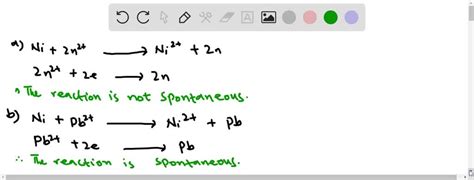 Solved Determine Whether Each Redox Reaction Occurs Spontaneously In
