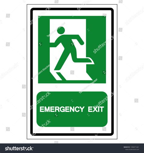 Emergency Exit Symbol Sign Vector Illustration 库存矢量图免版税1396071461 Shutterstock
