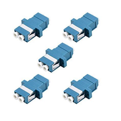 Getuscart Lc Fiber Optic Adapter Lc To Lc Duplex Singlemode Coupler 5 Pack Blue