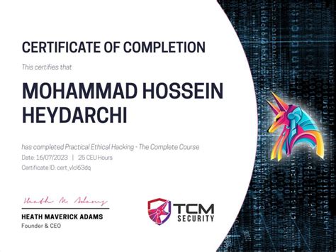 Mohammad Hossein Heydarchi On Linkedin Ethicalhacking Penetrationtesting Tcm