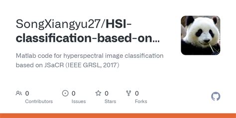 github songxiangyu27 hsi classification based on jsacr matlab code