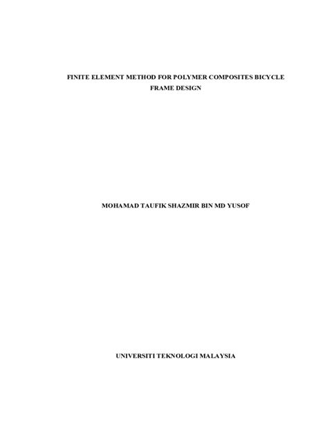 fillable online pdf finite element analysis on e bike frame model