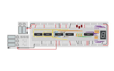 Circuit Design Contador Crescente 0 A 5 Tinkercad