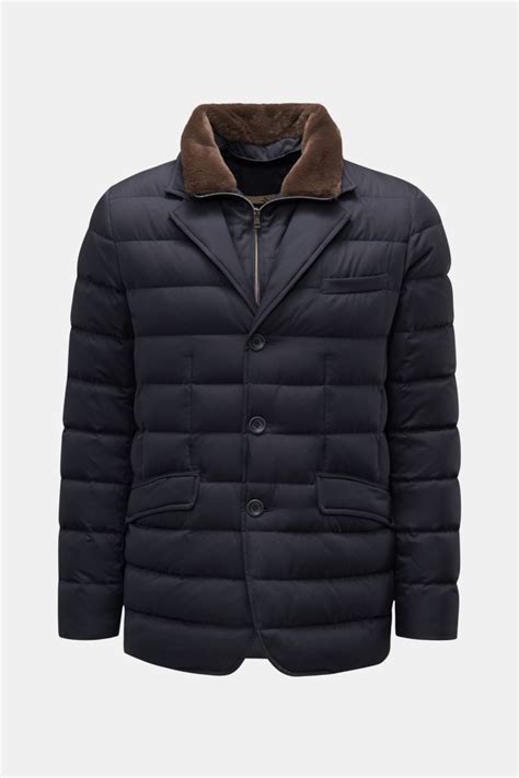 Herno Quilted Down Jacket Navy Braun Hamburg