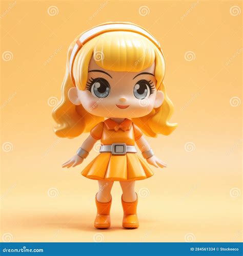 Kawaii Girl In Orange Dress Toycore Hard Surface Modeling With Shiny