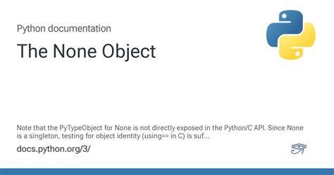 The None Object — Python 3160a0 Documentation