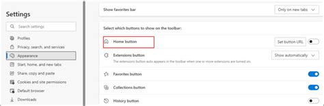Add Or Remove Home Button On Toolbar In Microsoft Edge Chromium Saint