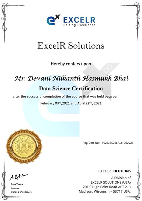 nilkanth devani on linkedin excelr certificate cecertified python