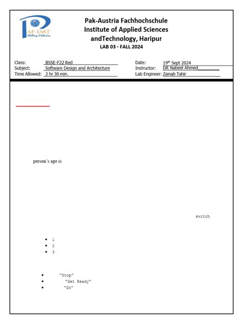 Sda Lab Task 3 20240919 Pdf Control Flow Computer Programming