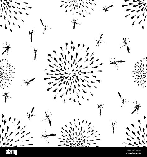 Abstract Fireworks Salute Grunge Background Vector Hand Drawn Sketch Illustration Sloppy