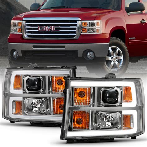 Anzo 2007 2013 Gmc Sierra 1500 Projector Headlight Plank Style Chrome W