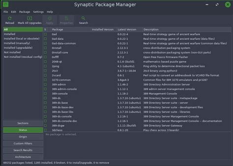Synaptic Package Manager Bodhi Linux