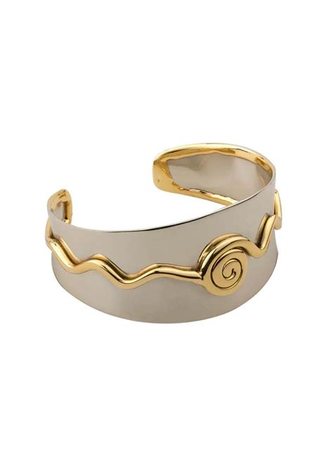 Two Tone Celtic Zig Zag Spiral Bangle Blarney